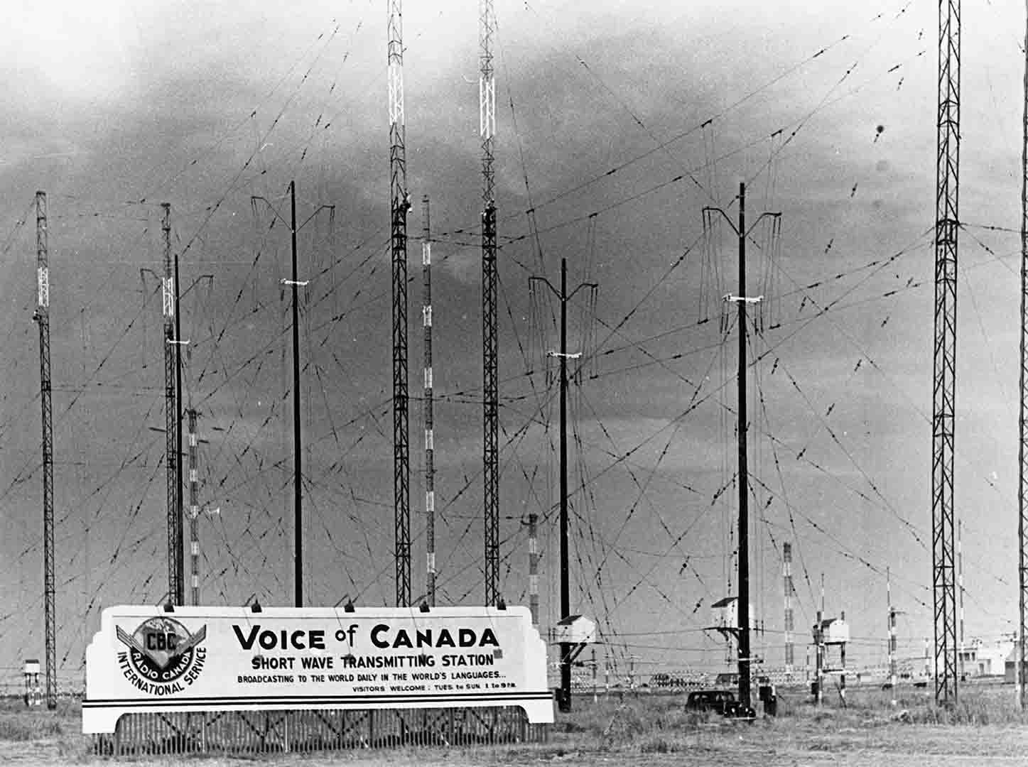 The antennas of the CBA (International Service) shortwave transmitter ...