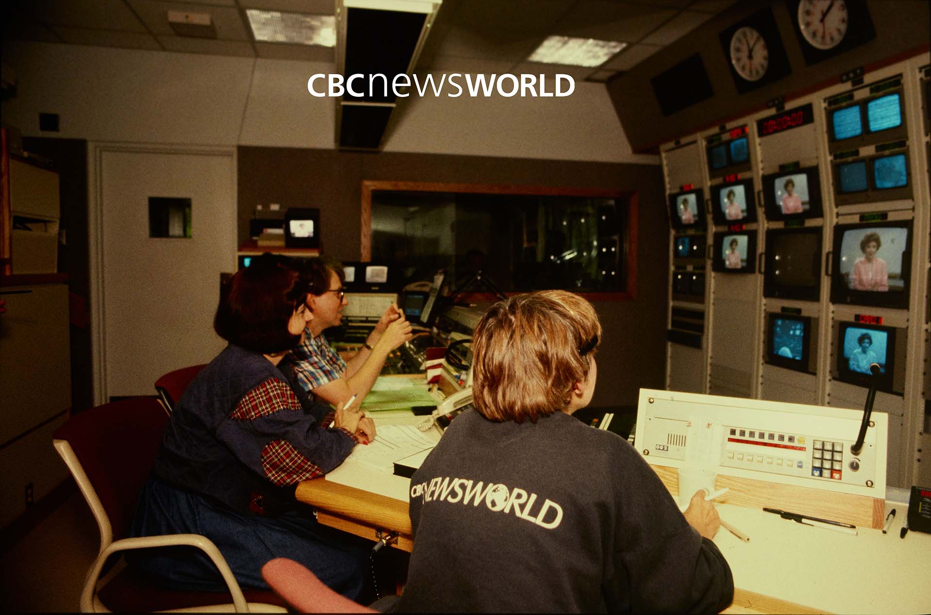 View of the control room of the Satellite Newsworld.