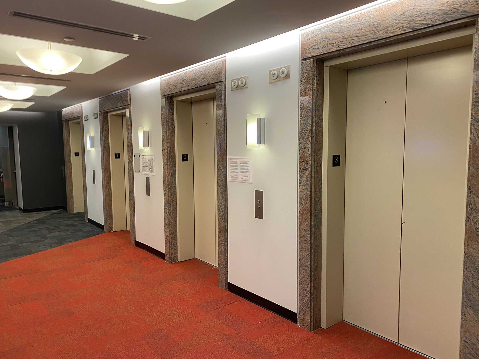 Third floor elevator doors