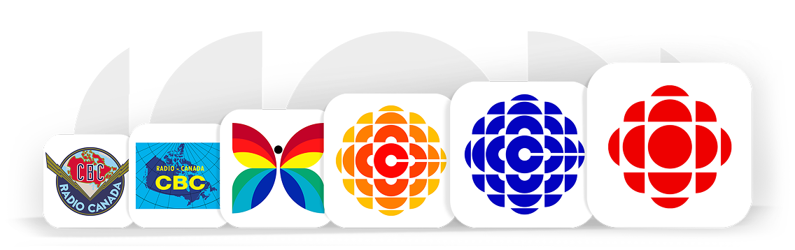 The CBC/Radio-Canada logo displayed in a variety of vibrant colors ...
