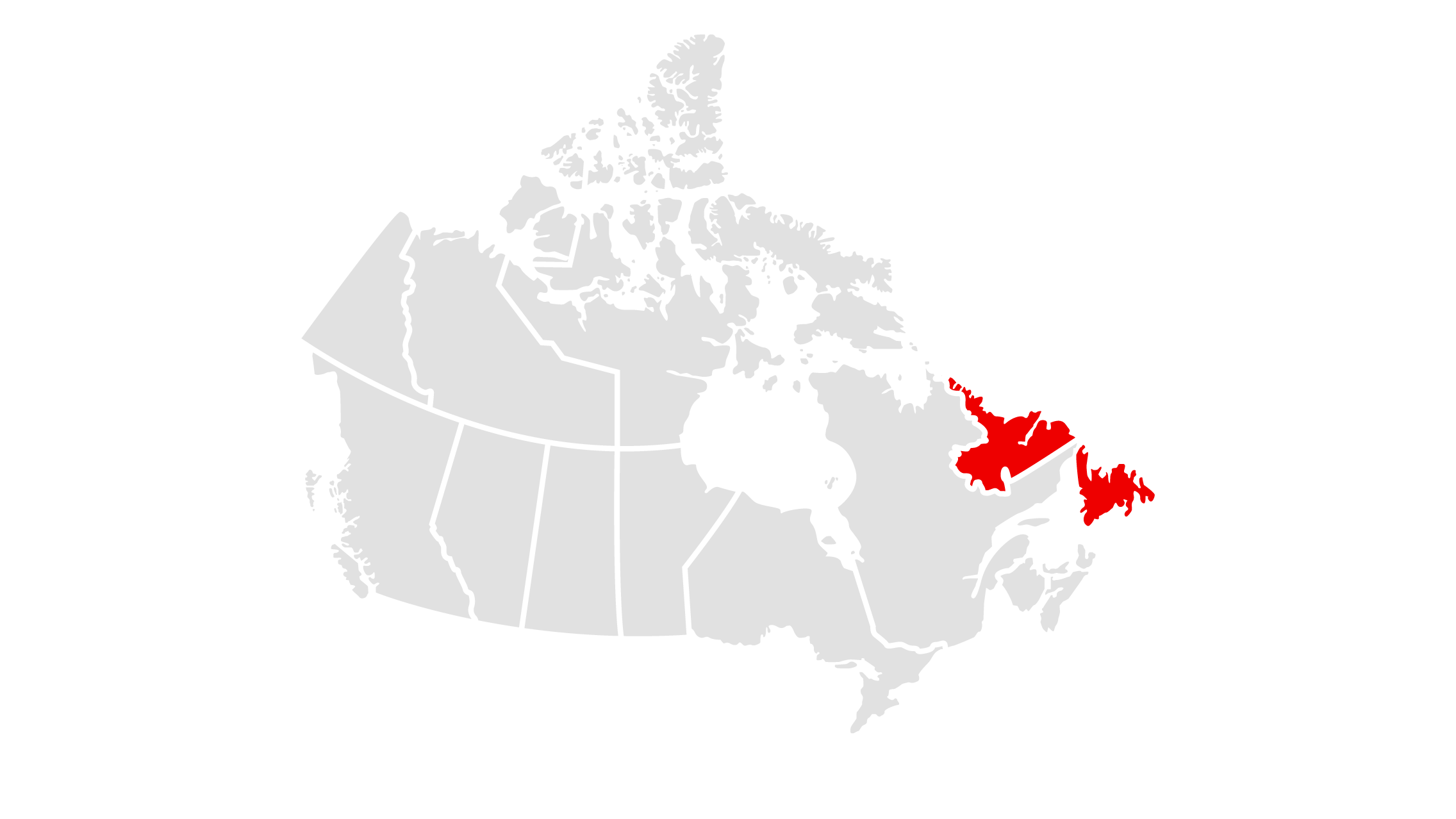 Le contour de la carte du Canada tracé en noir, avec la province de ...
