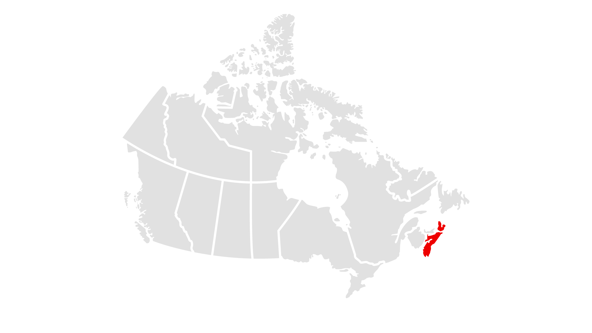 Le contour de la carte du Canada tracé en noir, avec la province de la ...