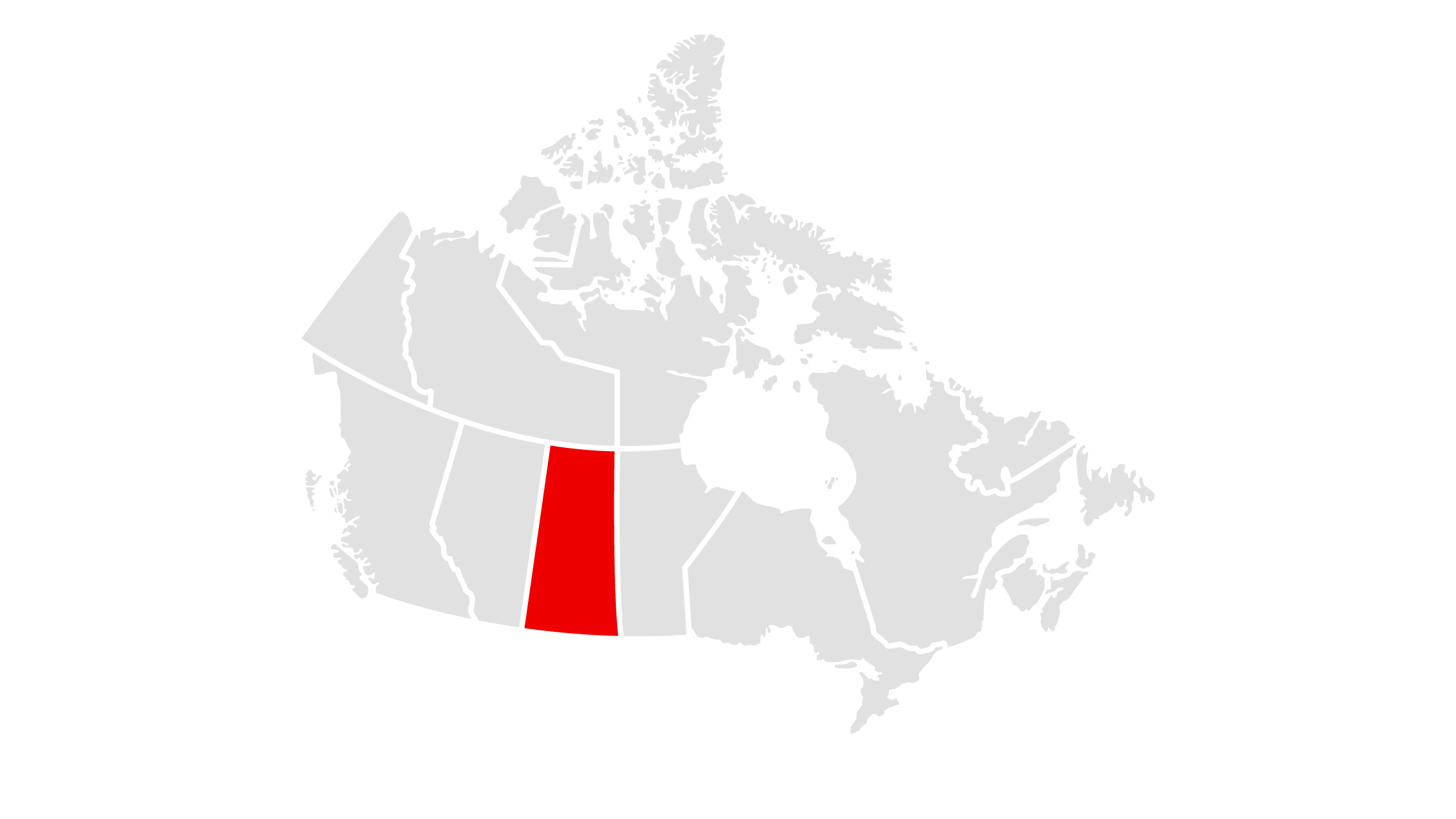 Le contour de la carte du Canada tracé en noir, avec la province de la ...